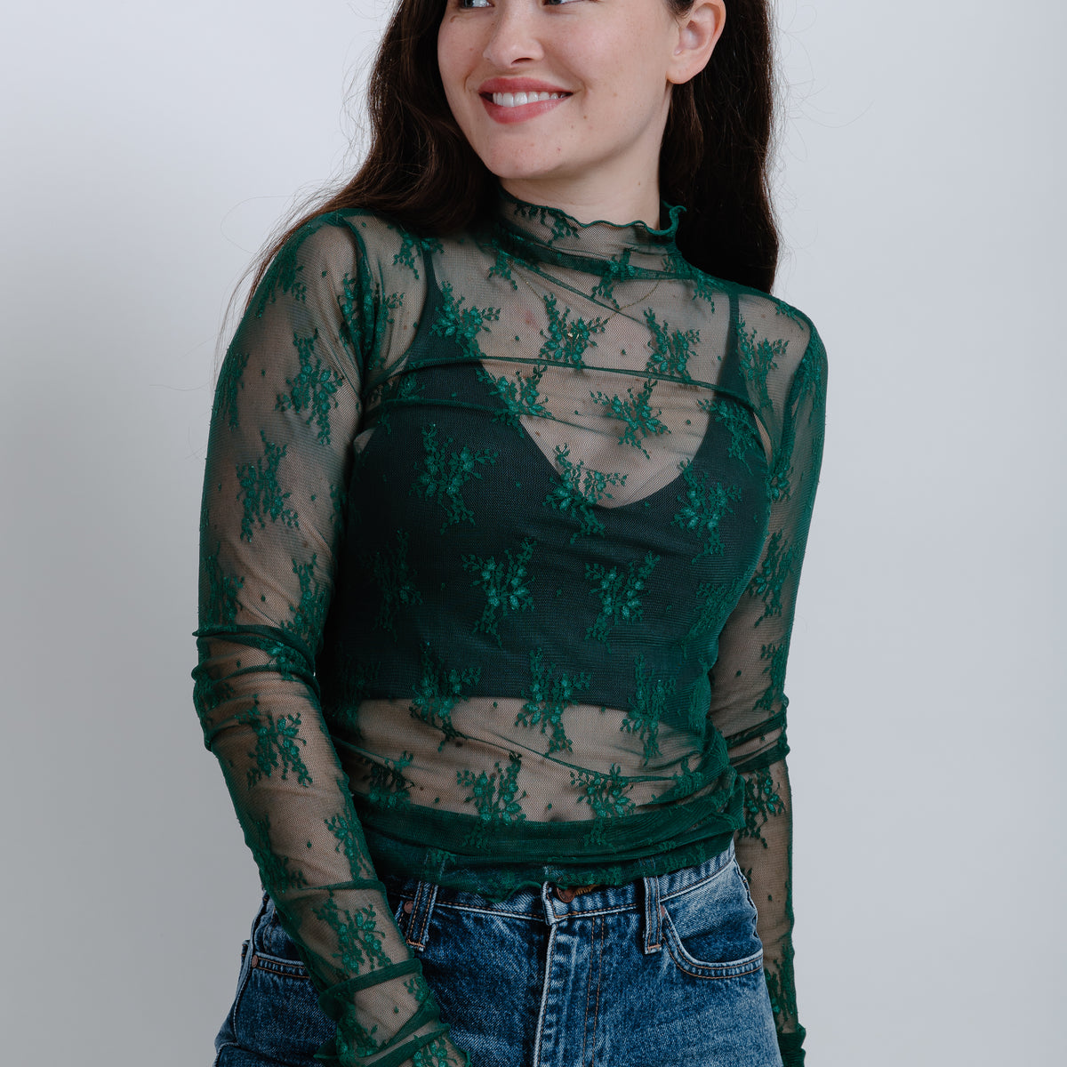 Liana Lace Top - Green – Vinnie Louise