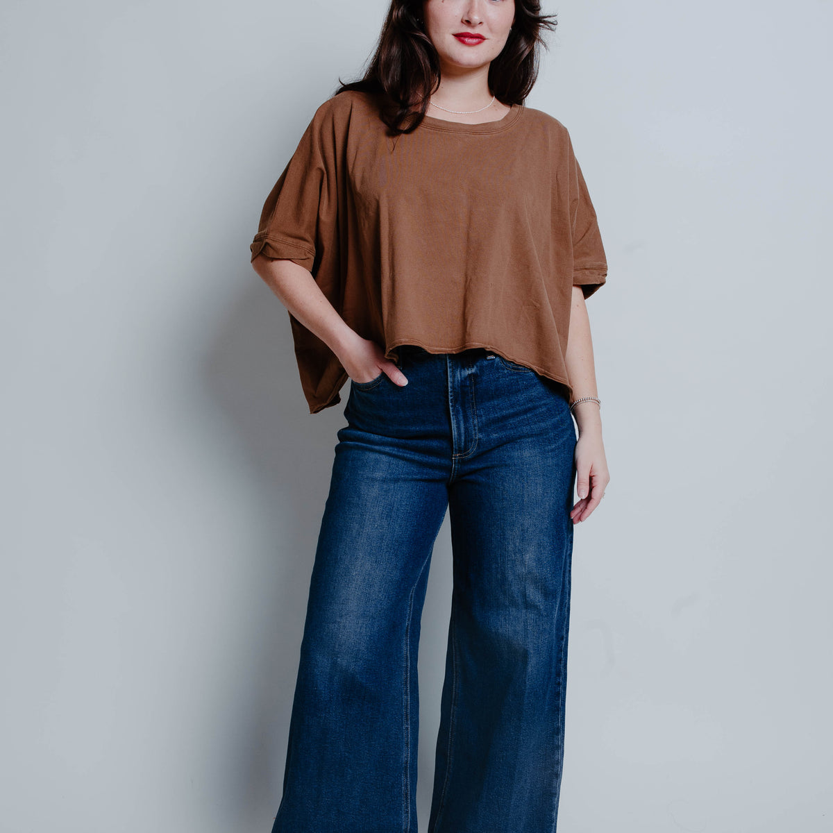 The Saylor Oversized Top - Brown – Vinnie Louise